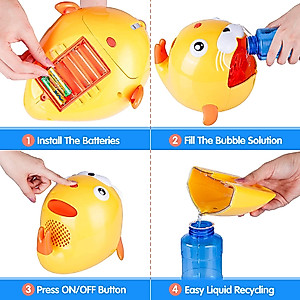 KINDIARY Bubble Machine, Automatic Bubble Blower, Portable Bubble Maker for Kids Toddlers with 5000+ Bubbles/min, 2 Speeds, 12.8oz Capacity, Powered by Plug-in or Batteries for Indoor Outdoor Parties