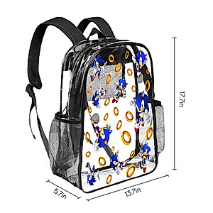 Jpsxnwv Clear Backpack for Girls Boys, Cartoon Heavy Duty Large Bookbag for School, Transparent See Through Bag for Kids Women for College Work Travel