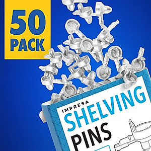 IMPRESA [50 Pack] 3mm Metal Shelf Pegs for IKEA Billy Shelf Pins (Part #131372) - Replacement Cabinet Shelf Pegs for Multiple Furniture Models - Heavy-Duty Shelf Support Pegs - Clips