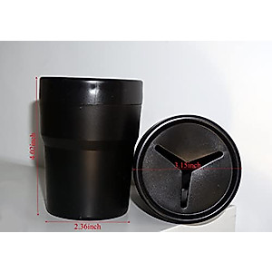 2 Pas Car Trash Can with Lid,Mini Car Trash Bin,Mini Auto Garbage Can Multipurpose Trash Can for Car, Home, Office, Kitchen, Bedroom, Black