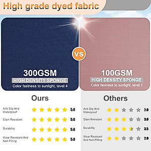 Outdoor Removable Replaceable Waterproof Seat Cushion Covers 17x16x2 Set of 4 for Patio Dining Chairs or Furniture,Non-slip rounded corners on the bottom,3 years anti-fading (Foam Not Included)