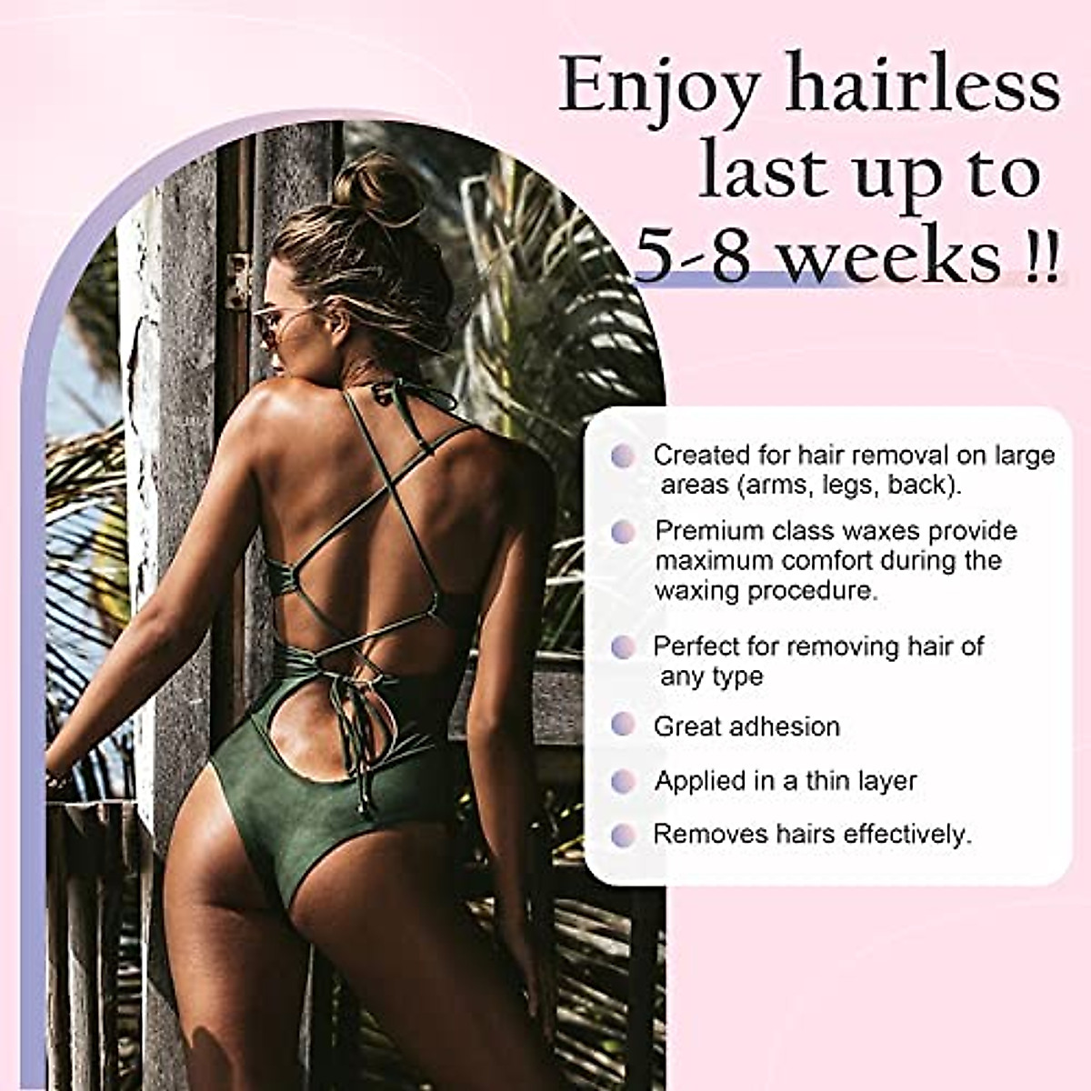 Roll on Wax Kit, WX BRAVEA Wax Roller Roll on Wax Warmer for Hair Removal, Soft Wax Depilatory Wax for Sensitive Skin, 1 Rose Wax&1 Honey Wax for Brazilian Wax, 100 Wax Strips&1 Post Wax Oil for Women and Men