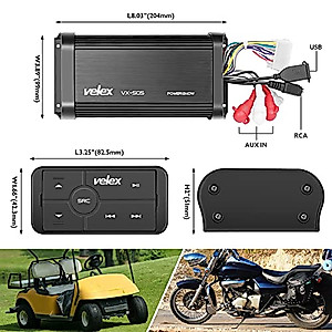 Marine Bluetooth Amplifier Waterproof Class D Amp UTV Amp 4 Channel with Controller for Boat Golf Motorcycle Hidden Installation