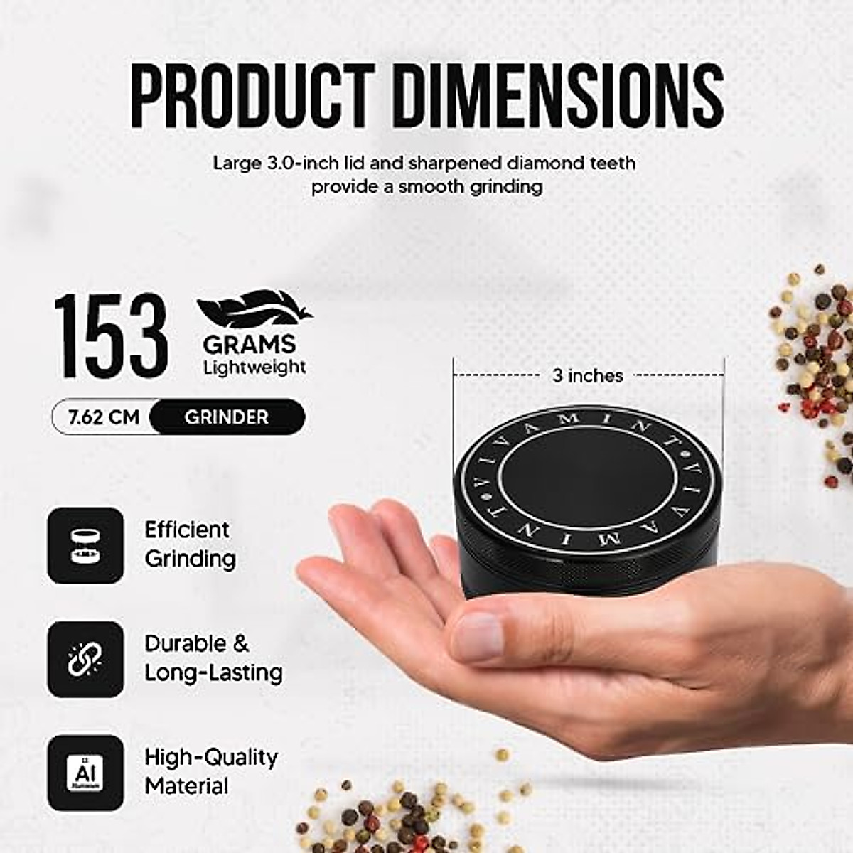 Spice Grinder with Container - Large