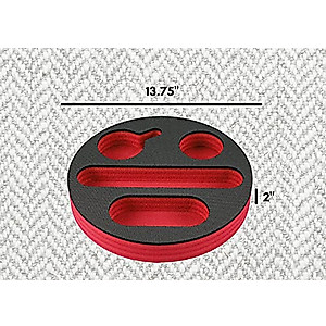 Polar Whale Couch Drink Holder Red and Black Refreshment Tray for Sofa Bed Floor Car RV Lounge TV Room Durable Foam 4 Compartments with Game Controller Slot 13.75 Inches Wide