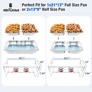 Restlrious Chafing Wire Rack Stand for Buffet Set, 4 Pack Full Size Disposable Chafing Dish Rack, Foldable Buffet Serving Stand for Food Warmer, Collapsible for Easy Storage & Reuse for Party Event