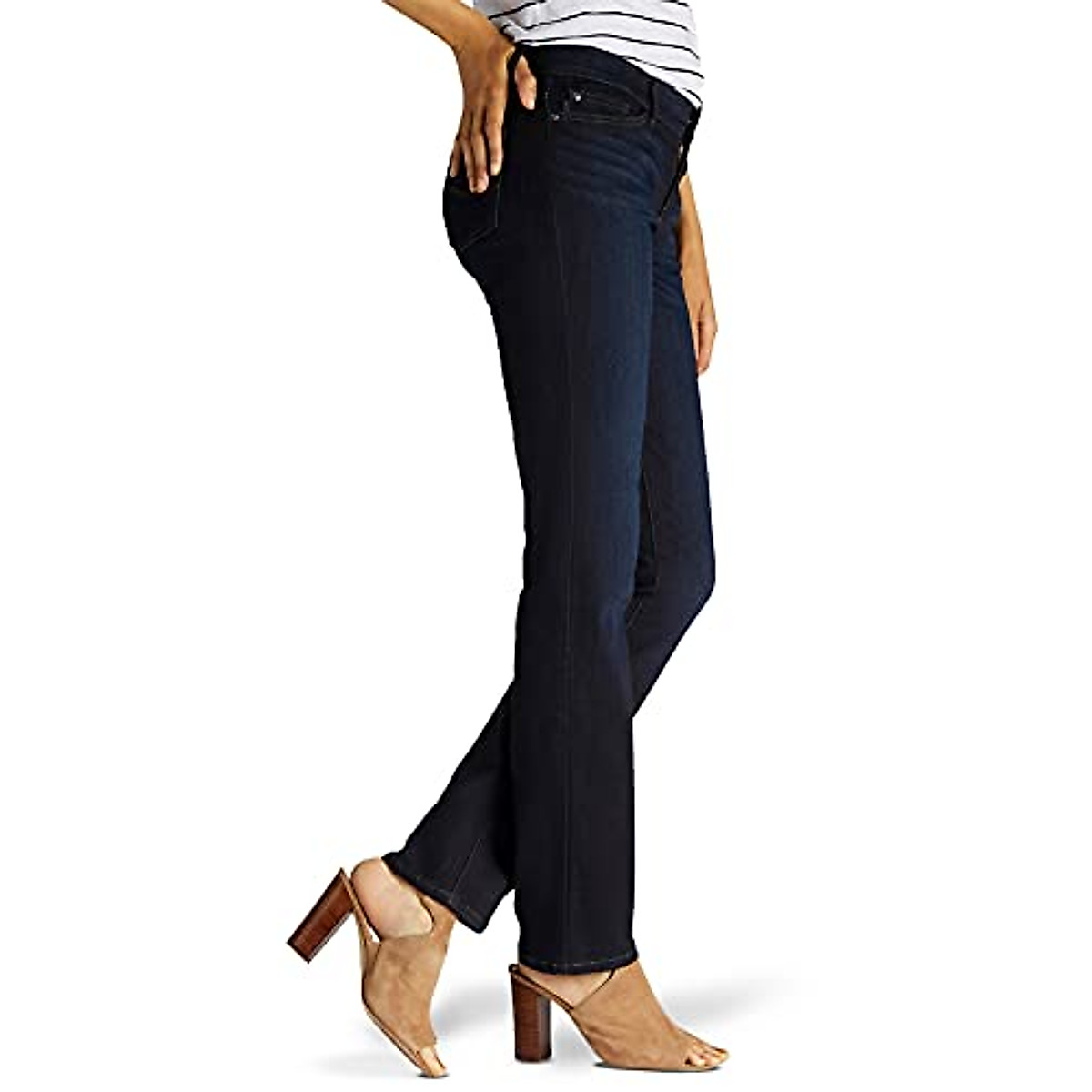 Lee Women's Ultra Lux Comfort with Flex Motion Straight Leg Jean Niagara 12 Long