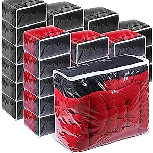 30 Pieces 24 x 20 x 11 Inch Jumbo Clear Vinyl Zippered Storage Bags Bulk Extra Large Plastic Storage Bags with Zipper for Sweaters Blankets Comforters Bedding Sets Clothes Pillows Closet Linen