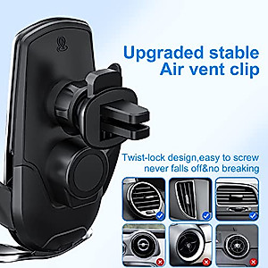 Fivahiva Car Phone Holder Mount, Wireless Car Charger, Intelligent Magnetic Automobile Air Vent Phone Mount Hands Free, Cell Phone Mount for All Car Fit for iPhone Android All Smartphone (Silver)