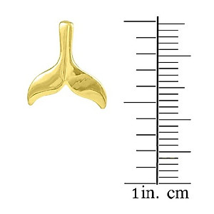 14k Yellow Gold Whale Tail Charm