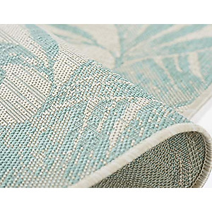 Momeni Riviera Transitional Indoor/Outdoor Area Rug, Aqua, 5'3" X 7'