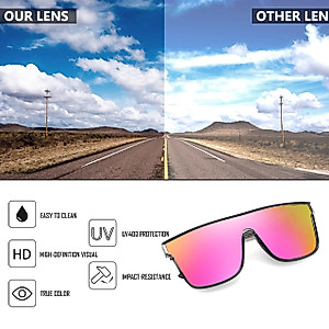 FEISEDY Fashion Flat Top Sunglasses Trendy Oversized Square Shades Women Men UV400 B2996