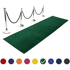 Event Carpet Aisle Runner - Quality Plush Pile Rug with Backing, Binding in Various Sizes (6 X 20 ft, Green)