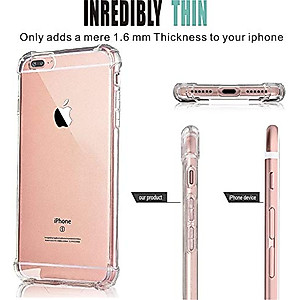 Folmeikat Compatible with iPhone 8 Plus Case, iPhone 7 Plus/iPhone 6 Plus/6s Plus Case Screen Protector Slim Shock Absorption Reinforced Corner Soft TPU Silicone Clear Case 5.5" (Clear)
