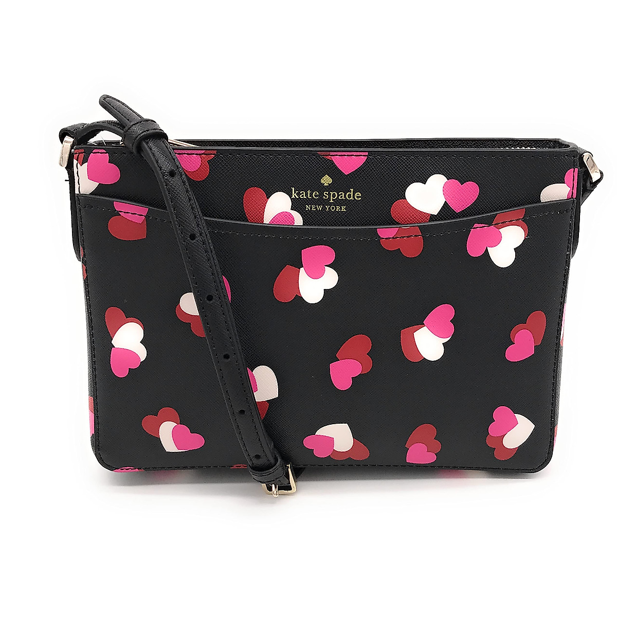 Kate Spade New York Rory Saffiano Leather Crossbody (Flutter Hearts Multi)