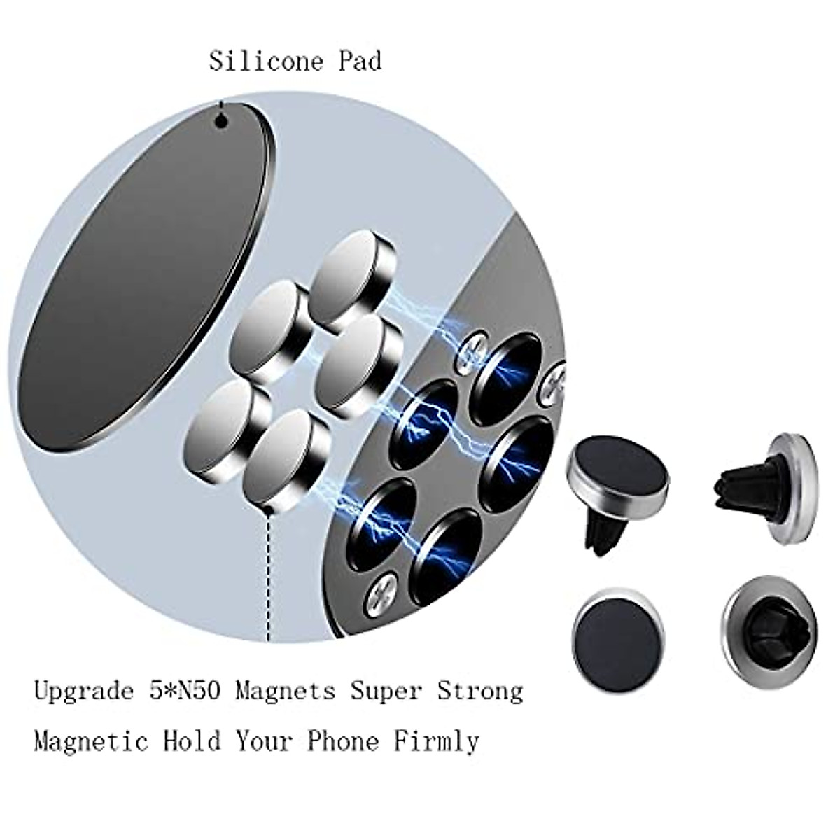 Phone Ring Holder Stand Finger Kickstand 360° Rotation Metal Ring Grip with Magnetic Phone Car Mount Holder Set Compatible with iPhone, Samsung, LG, Sony, HTC ETC (Rose Gold)