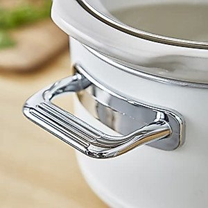 Salton Swan Nordic-Style Slow Cooker with Removable Ceramic Pot, 3.5 Litre, Cotton White