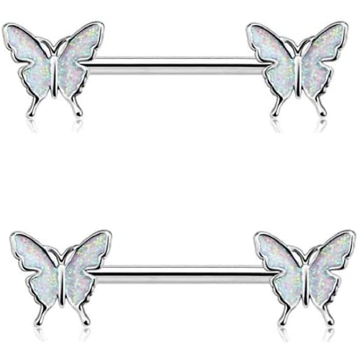 2022 Charm Butterfly Nipple Barbell 14g Colorful Charming Nipple Piercing Animals Jewelry Nipple Ring Bar Body Piercing Jewelry for Women -Style 1