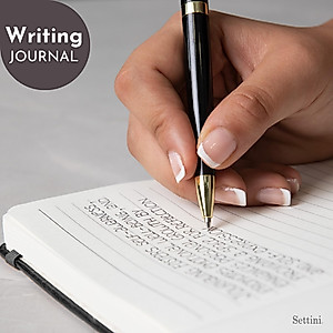 SETTINI Journals for Writing - Gift for Women and Men - Hardcover Notebook - Cute Journal - Lined Journal - Writing Journal -Faux Leather, Elastic Closure, Bookmark, Inner Pocket. Lay Flat (Black Bee)