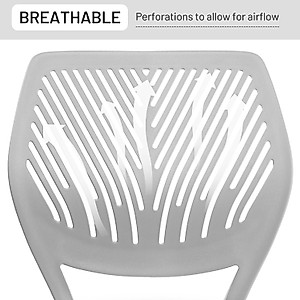 FurnitureR Desk Chair Armless, Study Computer Chair Adjustable Swivel for Student Children Kids, Comfy Cute Home Office Chair Fabric Seating Cushion and Plastic Low-Back with Rolling Wheels, Grey