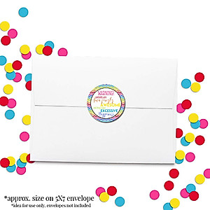 Warning Contents are Awesome Thank You Customer Appreciation Sticker Labels for Small Businesses, 60 1.5" Circle Stickers by AmandaCreation, Great for Envelopes, Postcards, Direct Mail, & More!