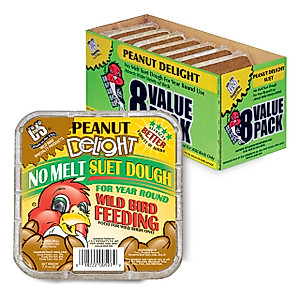 C&S Peanut Delight No Melt Suet Dough 11.75 Ounces, 8 Pack