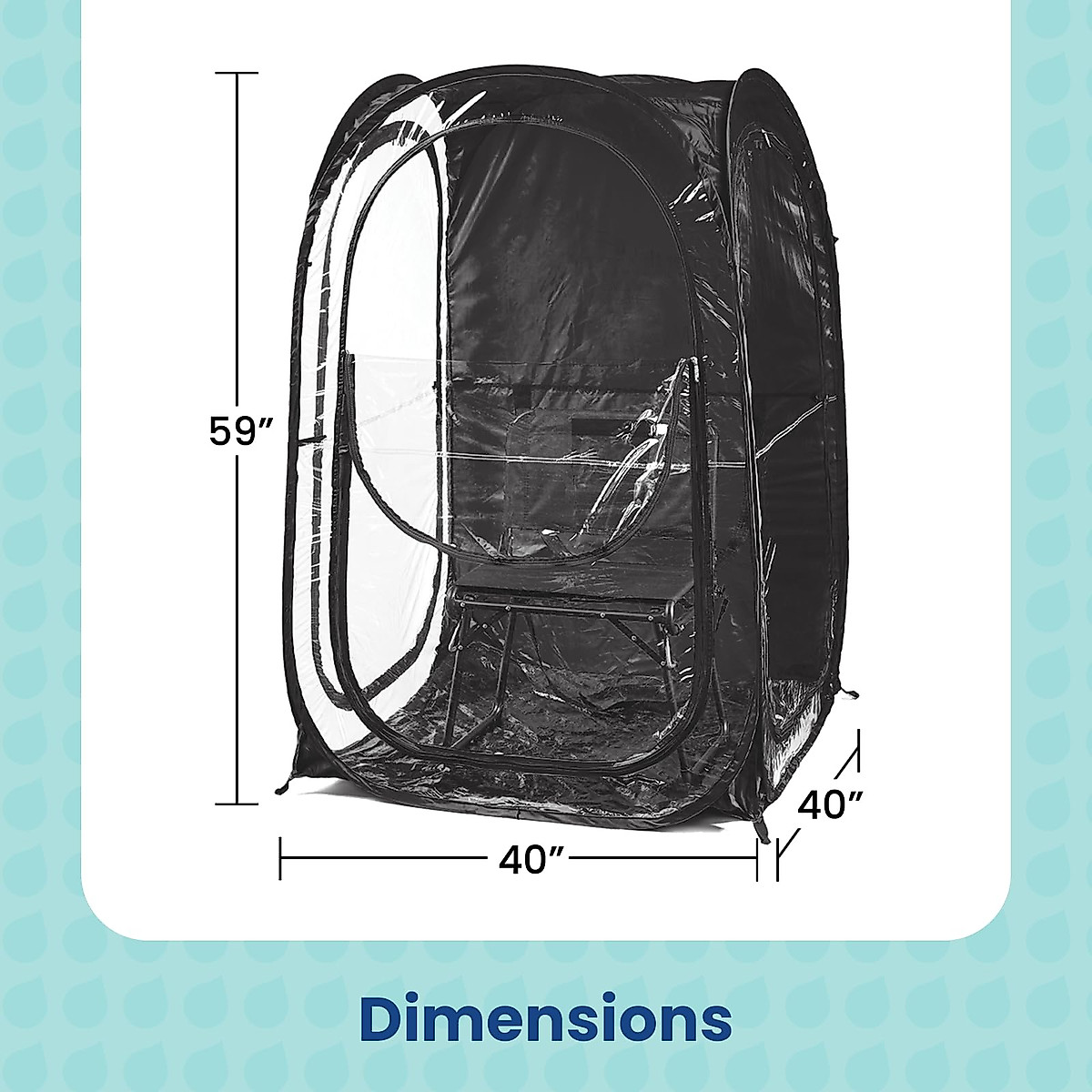 WeatherPod Large 1-Person Pod – Pop-Up Weather Pod, Protection from Cold, Wind and Rain - Black