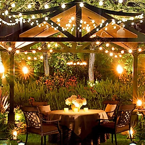 CFORWARD Outdoor String Lights, Patio Lights Outdoor, Bistro Lights, 25 Feet G40 Globe Patio Lights with 12 Upgraded Edison Plastic Bulbs (2 Spare)