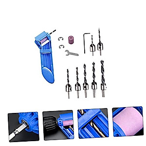 Housoutil 3 Sets Burr Device Set wisking tool electric drill bit sharpening tool portable drill bit sharpener power tools electric tool electric sharpener Drill Grinder Drill Grinding Tool