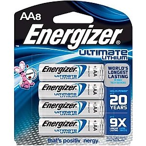 Energizer : e Lithium Batteries, AA, 8 Batteries per Pack -:- Sold as 2 Packs of - 8 - / - Total of 16 Each