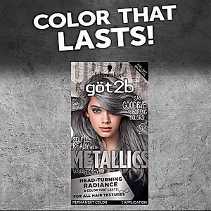 Got2b Metallics Permanent Hair Color, M72 Dusty Silver