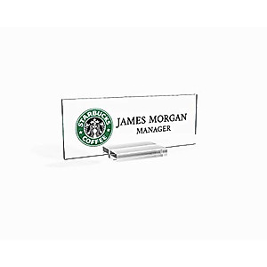 Personalized nameplate Desk Decor Office Unique Gift Custom Logo tech Desk Custom Name Plate for him and her Occasion Gift (8"x2.5")