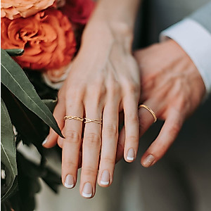 TOBENY 8PCS 14K Plated Gold Rings for Women Stackable Knuckle Rings Gold Silver Size 4 to Size 11 Rings 1.5mm- 3.8mm Midi Stacking Eternity Wedding Rings