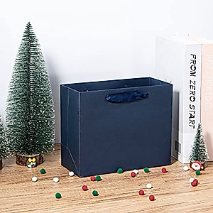 Sdootjewelry Blue Gift Bags, Navy Gift Bag with Handles 8.7×3.9×7.1'' Kraft Paper Bags 20 Pack Heavy Duty Shopping Bags Matte Paper Bags Party Bags Shopping Bags Merchandise Bags