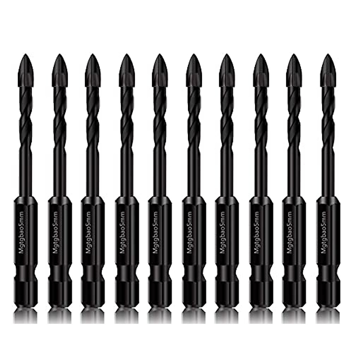 20PC Masonry Drill Bits, Mgtgbao Concrete Drill Bit Set for Tile,Brick, Plastic and Wood,Tungsten Carbide Tip Best for Wall Mirror and Ceramic Tile on Concrete and Brick Wall with Size 5