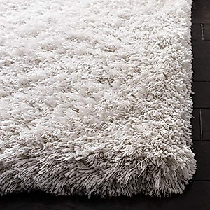 Safavieh Atlantic Shag Collection 8' x 10' Ivory ATG101A Handmade Solid 1.2-inch Thick Area Rug