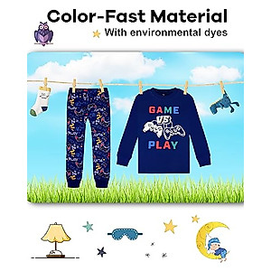 KOBERO Boys Pajamas Size 7 Long Sleeve Pjs for Boys 7t 100% Cotton Pj Sets Kids Sleepwear Child Gaming Themed Jammies Spring Clothes Medium, 6-7 Years Old