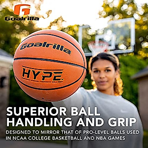 Goalrilla Hype Basketball - Men's Women's and Youth Sizes Available - Made for Superior Ball Handling and Long Lasting Durability