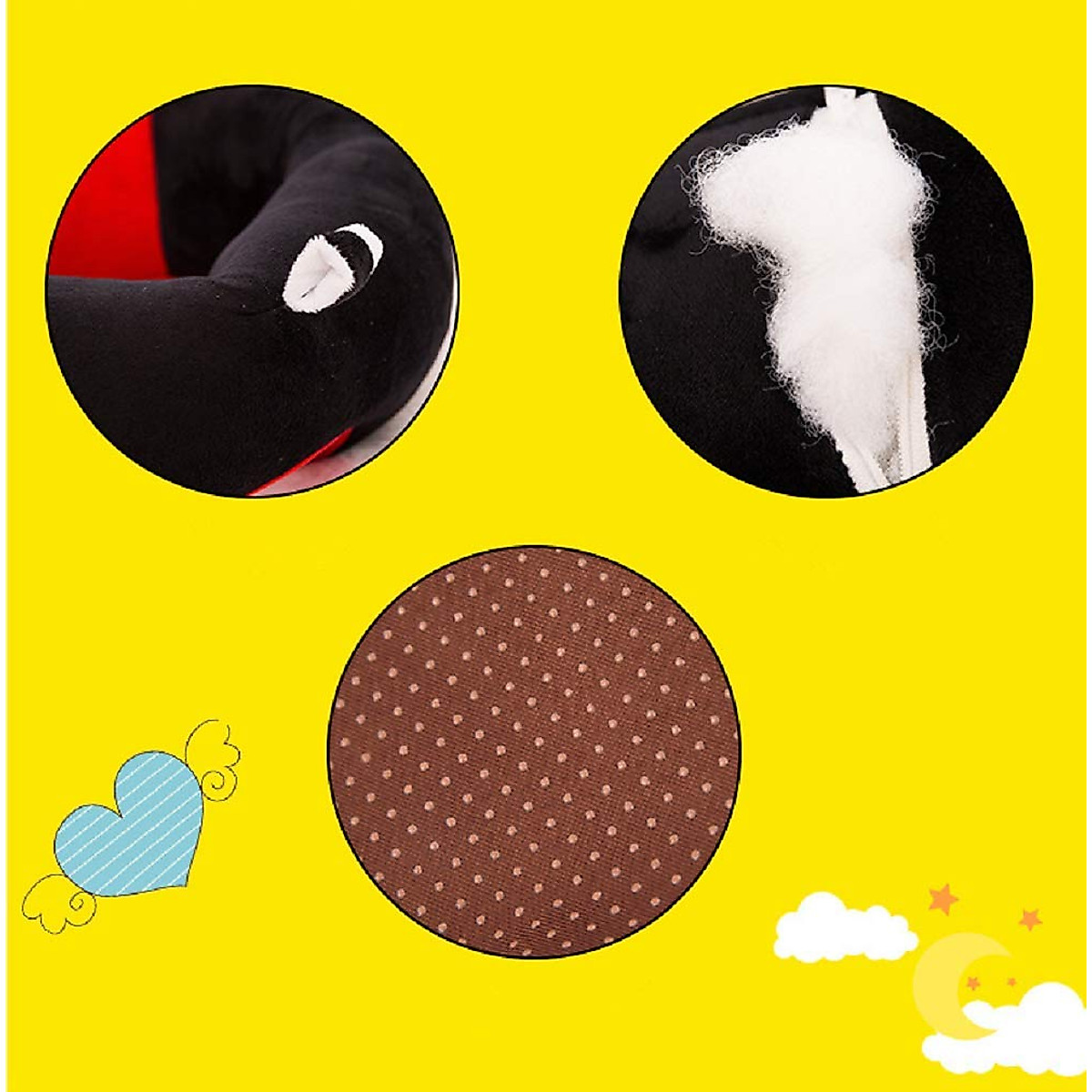 Syhonic Baby Kids Support Seat Sofa Plush Soft Animal Shaped Baby Learning to Sit Chair Keep Sitting Posture Comfortable for 3-16 Months Baby(Black & Red)