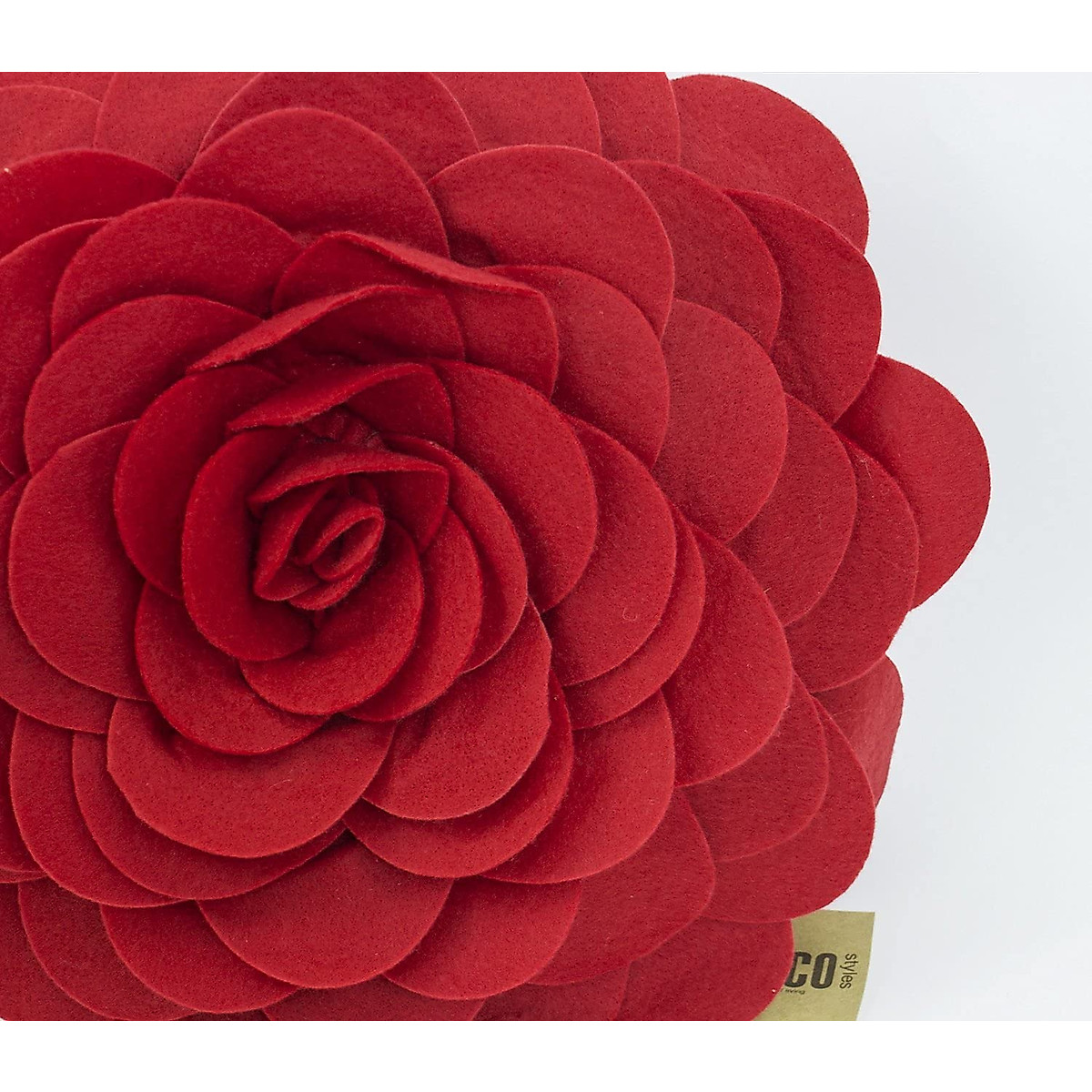 Fennco Styles Eva's Flower Garden Decorative Throw Pillow Cover 13" Round - Red Floral Accent Pillow Case for Home, Couch, Bed, Living Room, Holiday and Office Décor