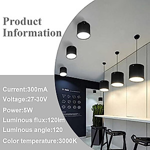 Fielect 5Pcs 5W LED Chip Bulb Super Bright High Power or Floodlight, 5730 300mA for Replacement LED Downlights, Track Lights