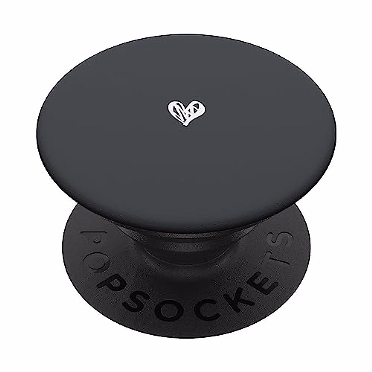 Cute Anthracite Heart Love Minimalist PopSockets Standard PopGrip