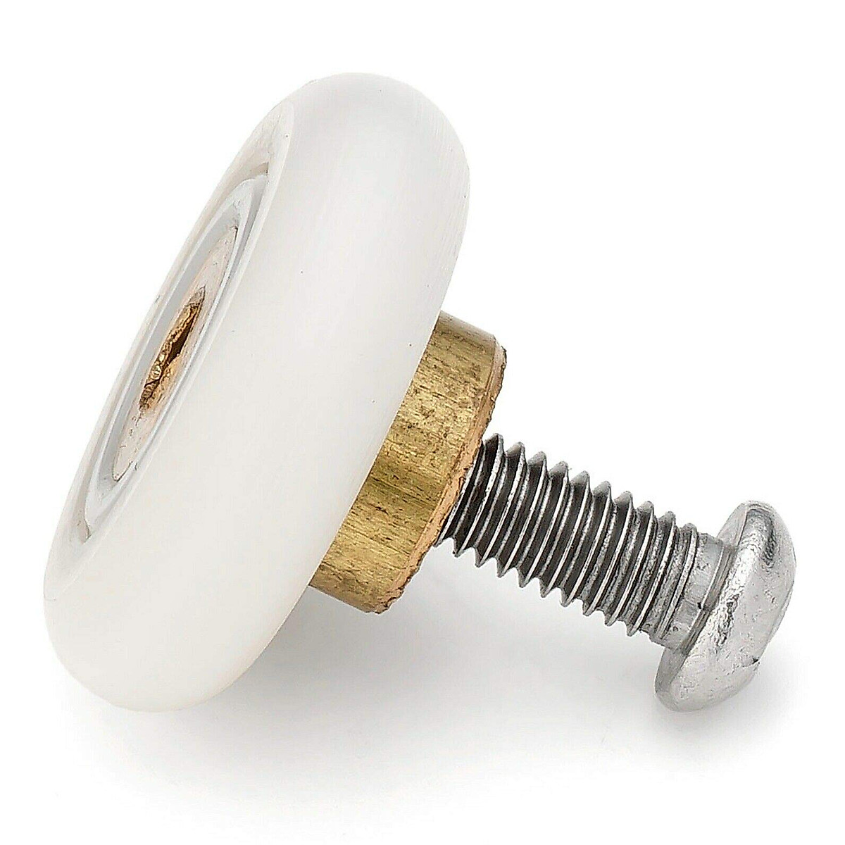 Set of 4pcs 19mm Stainless Steel Shower Door Wheels Rollers Runners, White, 19mm x 4mm