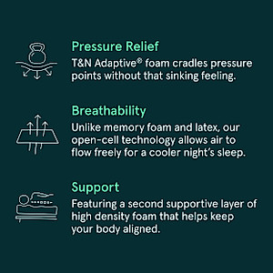 Tuft & Needle 2022 Original Firm Full Size Adaptive Foam Mattress in a Box, Cooling Gel, Pressure Relief, Supportive, 100 Night Trial, Fiberglass Free, CertiPUR-US, 10-Year Limited Warranty