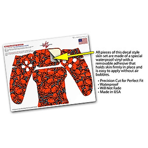 WraptorSkinz Skin Wrap compatible with Sony PS5 DualSense Controller Scattered Skulls Red (CONTROLLER NOT INCLUDED)