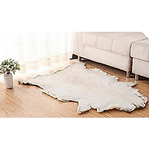 Gracefur Area Rug Tiger and Leopard Skin Printed Decor Rugs Super Soft Real Australia Sheepskin Carpet for Living Room, Bed Room, Sofa and so on 1 pelt (Tiger)