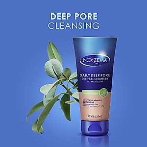 Noxzema Ultimate Clear Daily Deep Pore Oil-Free Cleanser for Soft, Smooth Skin - Noxzema Daily Face Wash for Women and Men, Noxzema Facial Cleanser for Acne Prone Skin, 6 Oz Ea (Pack of 2)