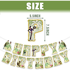 Princess Frog Birthday Decorations,Princess Party Decorations Banner and Hanging Swirls Party Supplies,Boys and Girls Happy Birthday Banners Decor