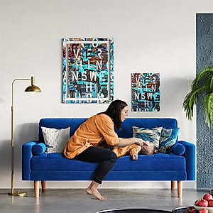 Vesgantti Blue Velvet Couch 70 inch, 3 Seater Loveseat Sofa, Mid Century Modern Couches for Living Room, Upholstered Velvet Sofa with 2 Pillows, Button Tufted Sofa for Bedroom, Home Office, Apartment