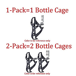 corki Cycles Bike Water Bottle Holder, Right Side Load Bicycle Water Bottle Cage for Road & Mountain Bikes Black 2-Pack
